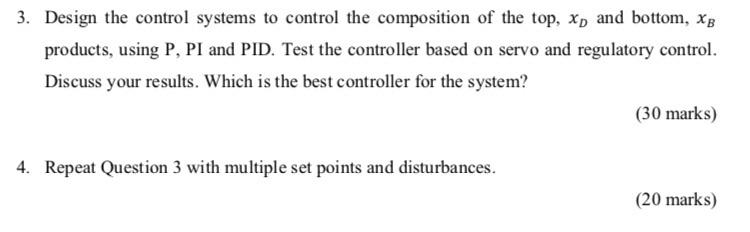 Solved Background A binary distillation column as in Figure | Chegg.com