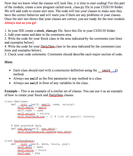 Solved Now that we know what the classes will look like, it | Chegg.com