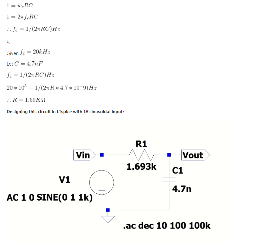 Solved Section 1. Low-Pass RC Filter Design 1. Draw the | Chegg.com