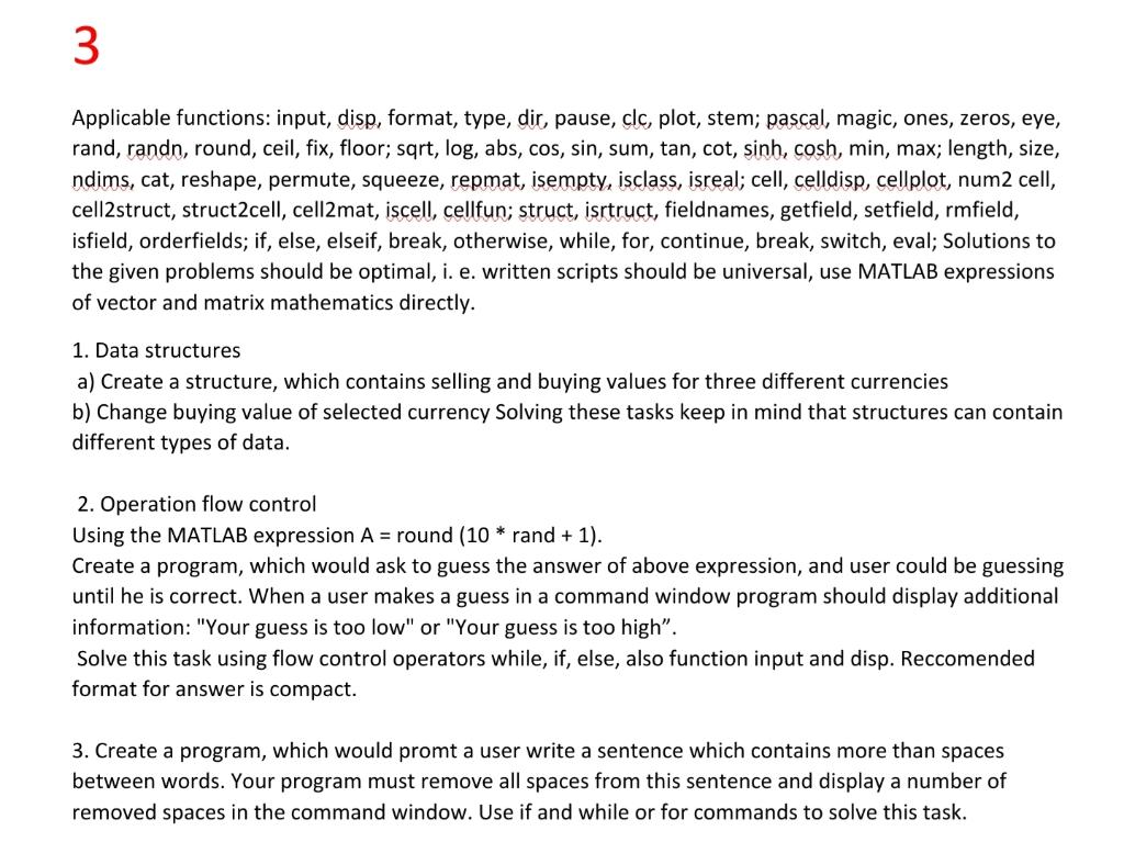 Matlab Problem please solve all parts its a one | Chegg.com