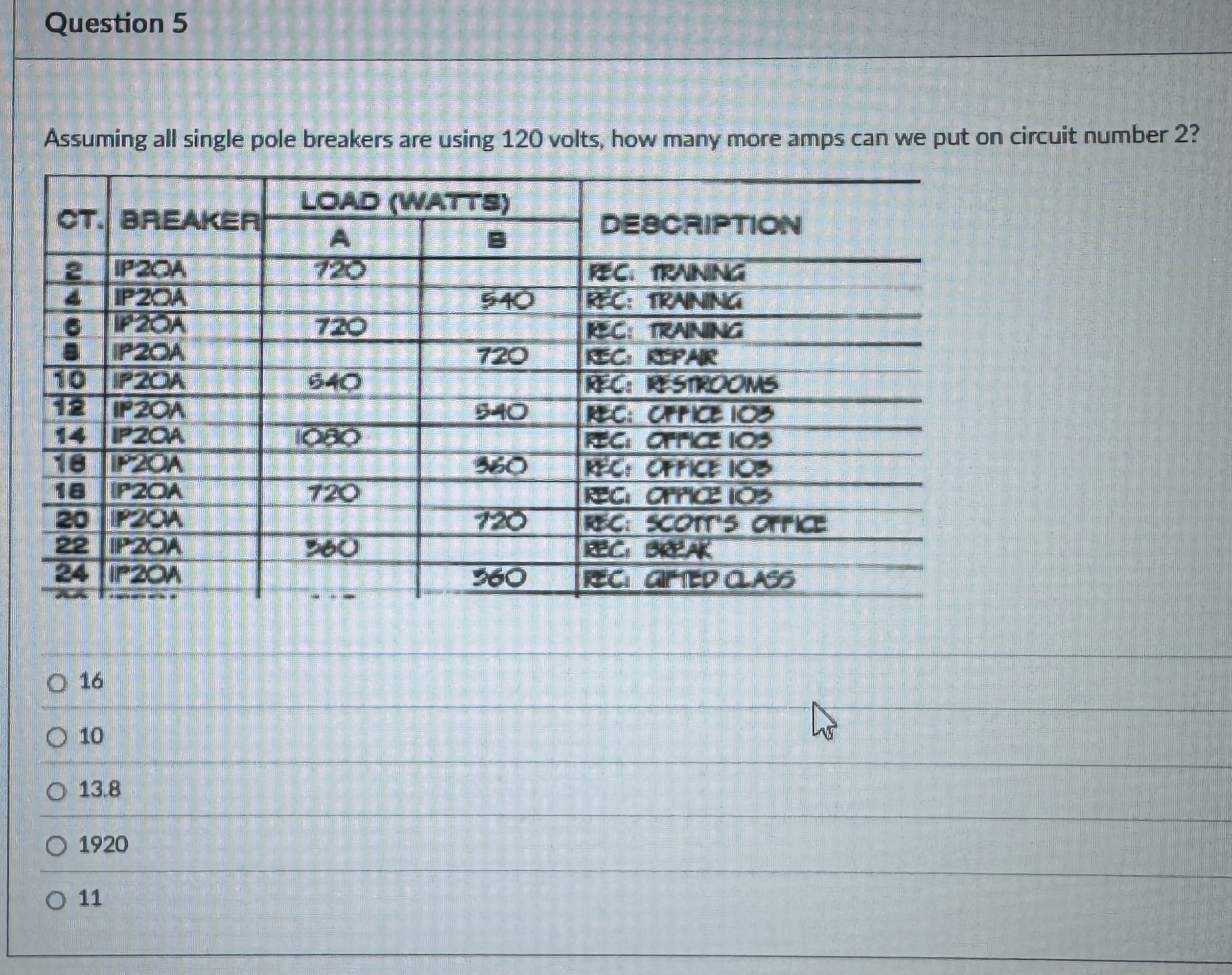 Solved Question 5Assuming all single pole breakers are using | Chegg.com