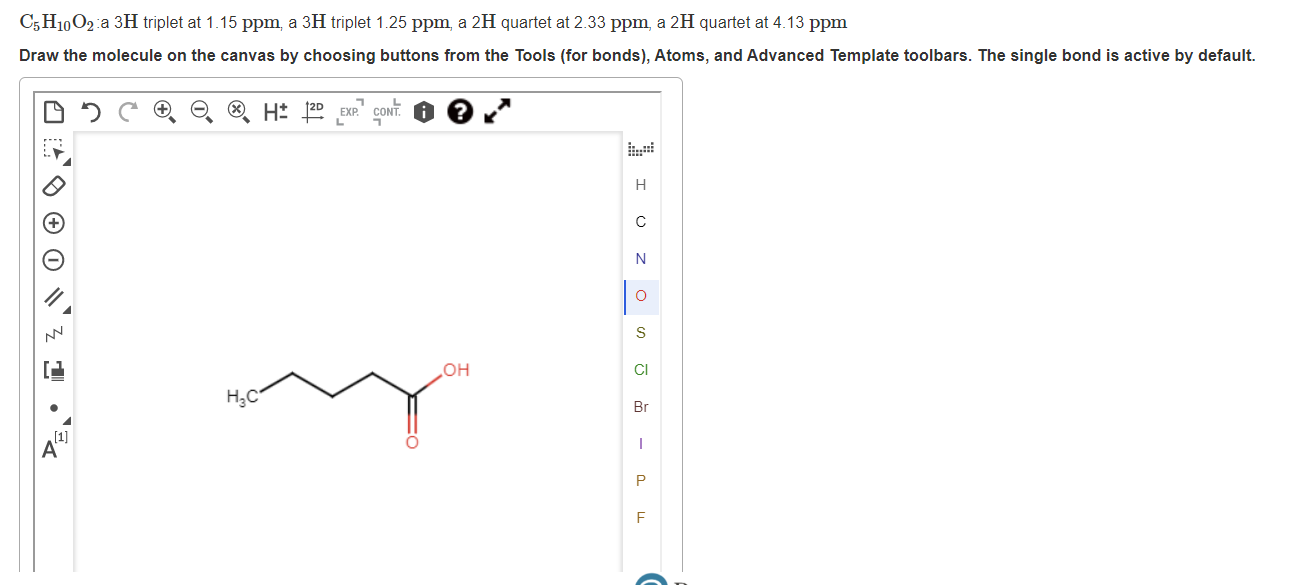 Solved C5H10O2 a a 3H triplet at 1.15ppm, a 3H triplet | Chegg.com