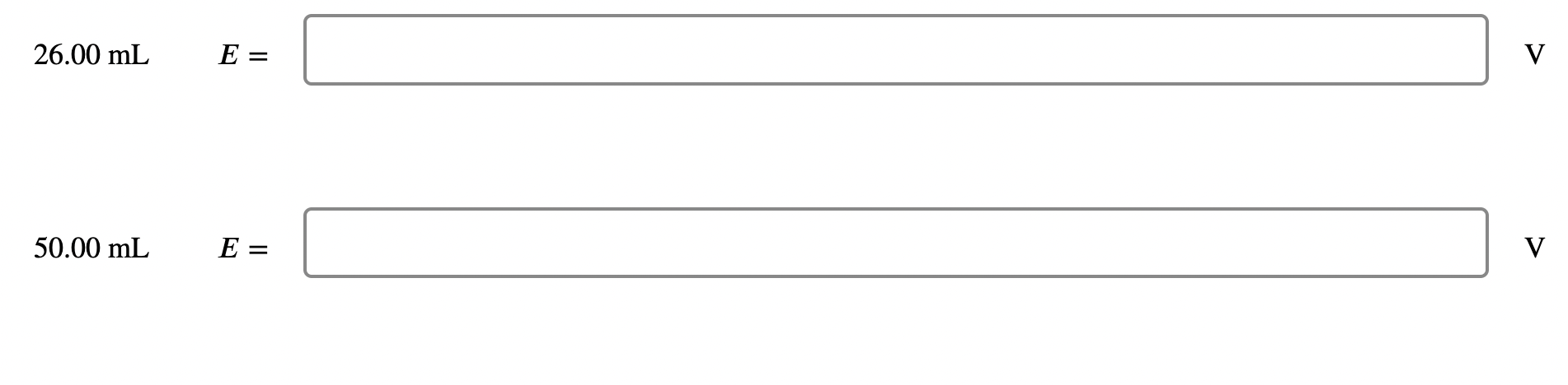 Solved You are performing a titration of 25.00 mL of | Chegg.com