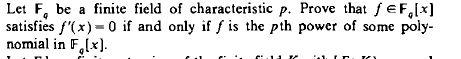 Let Fq be a finite field of characteristic p. Prove | Chegg.com
