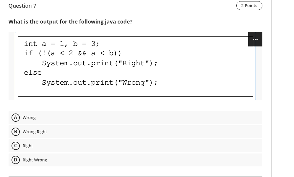 Solved Question 7 2 Points What is the output for the | Chegg.com
