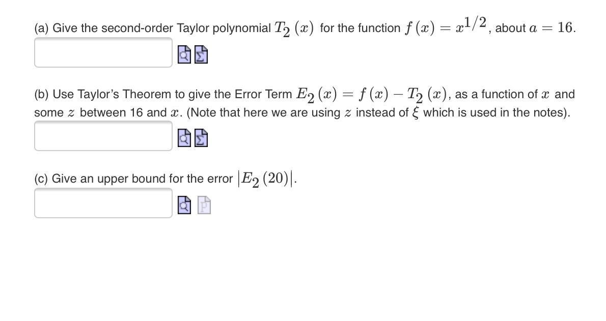 Solved (a) Give the second-order Taylor polynomial T2 (x) | Chegg.com