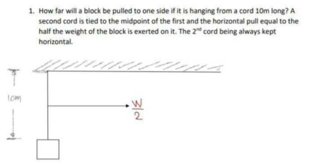 Solved How far will a block be pulled to one side if it is | Chegg.com