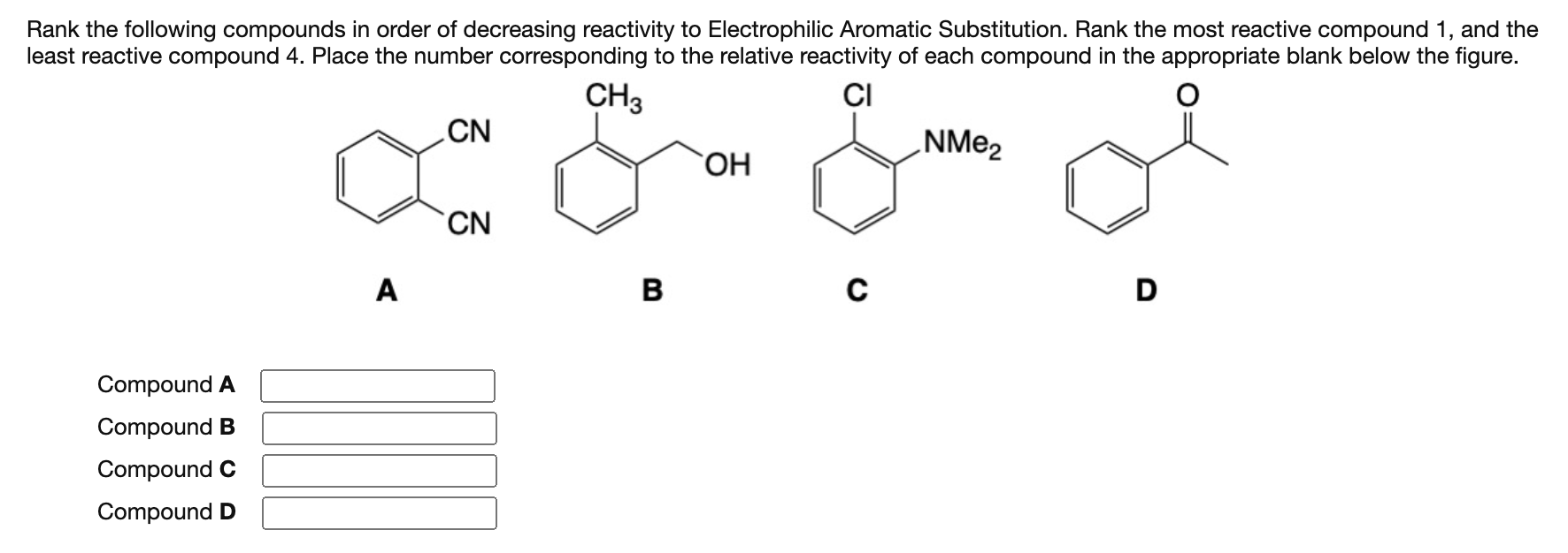 Solved Rank The Following Compounds In Order Of Decreasing