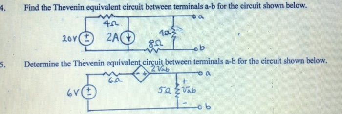 Solved Find the equivalent circuit between terminals a-b for | Chegg.com