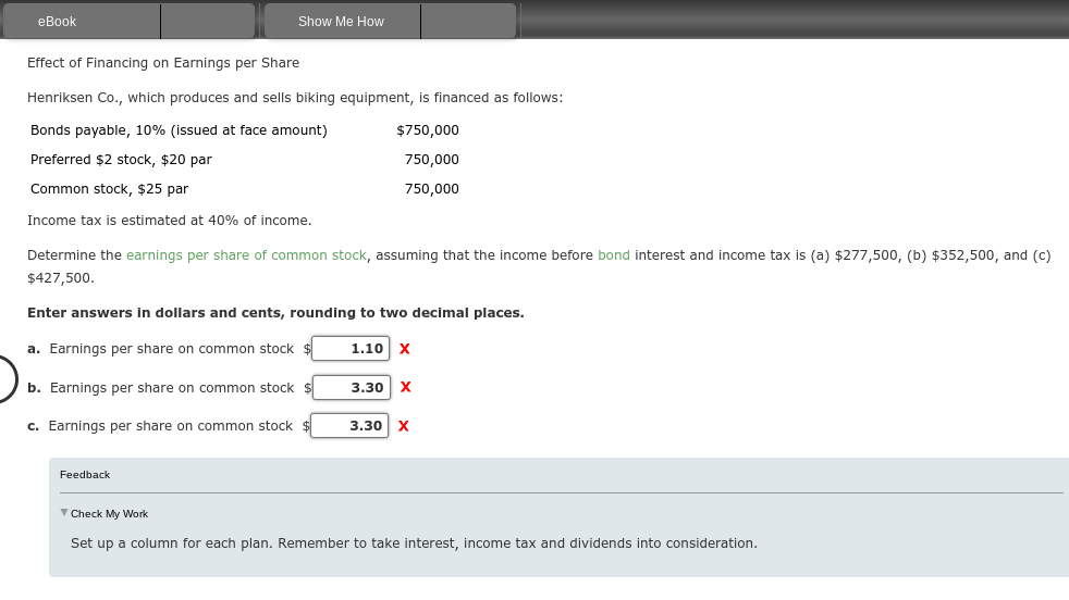 Solved Effect of Financing on Earnings per ShareHenriksen | Chegg.com