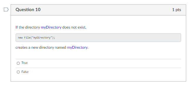 Solved Question 10 1 pts If the directory myDirectory does | Chegg.com
