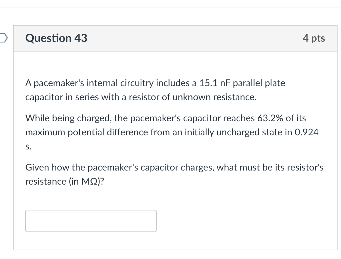 Solved A pacemaker's internal circuitry includes a 15.1nF | Chegg.com