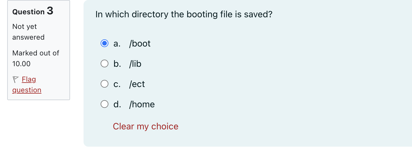 Solved In which directory the booting file is saved? a. | Chegg.com