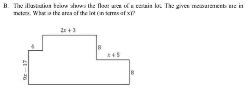 Solved B. The illustration below shows the floor area of a | Chegg.com