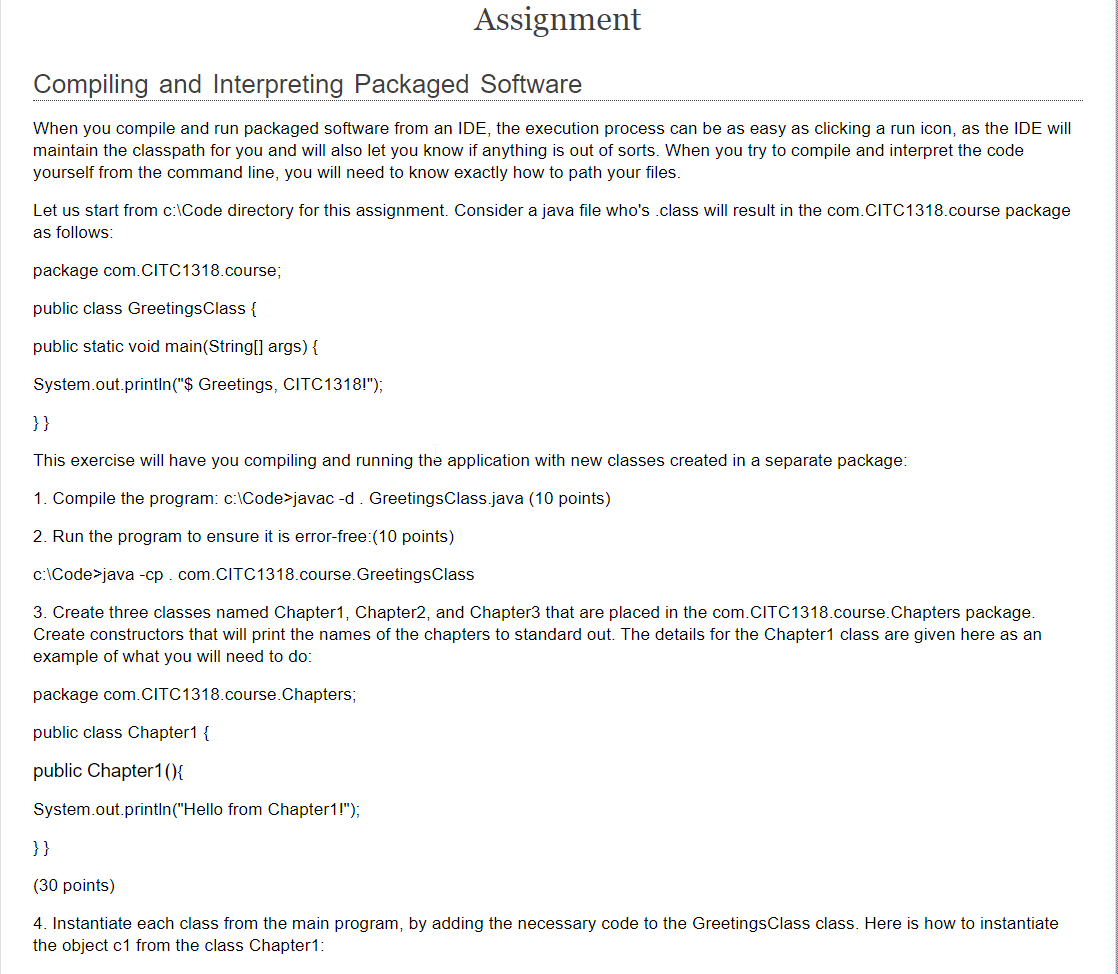 Solved Assignment Compiling and Interpreting Packaged | Chegg.com
