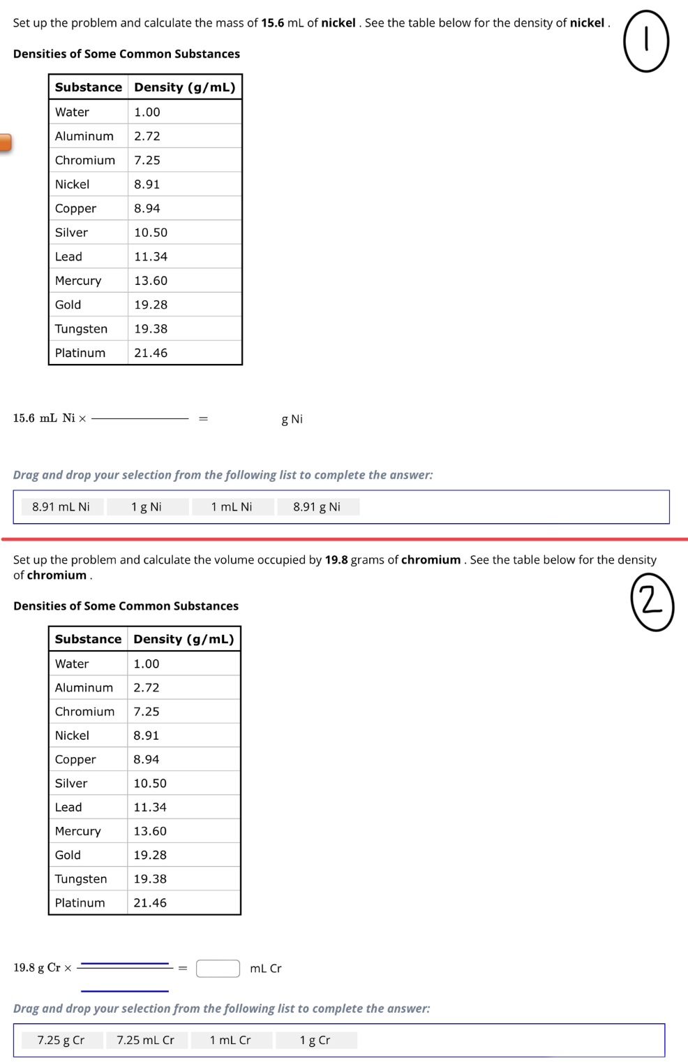 Solved Set up the problem and calculate the mass of 15.6 mL | Chegg.com