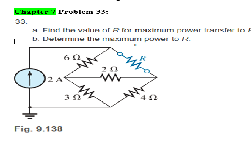 Solved 33 a. Find the value of R for maximum power transfer | Chegg.com