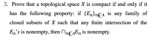 Solved Prove that a topological space X is compact if and | Chegg.com