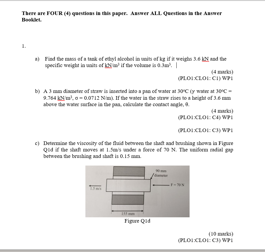 Solved There are FOUR (4) questions in this paper. Answer | Chegg.com