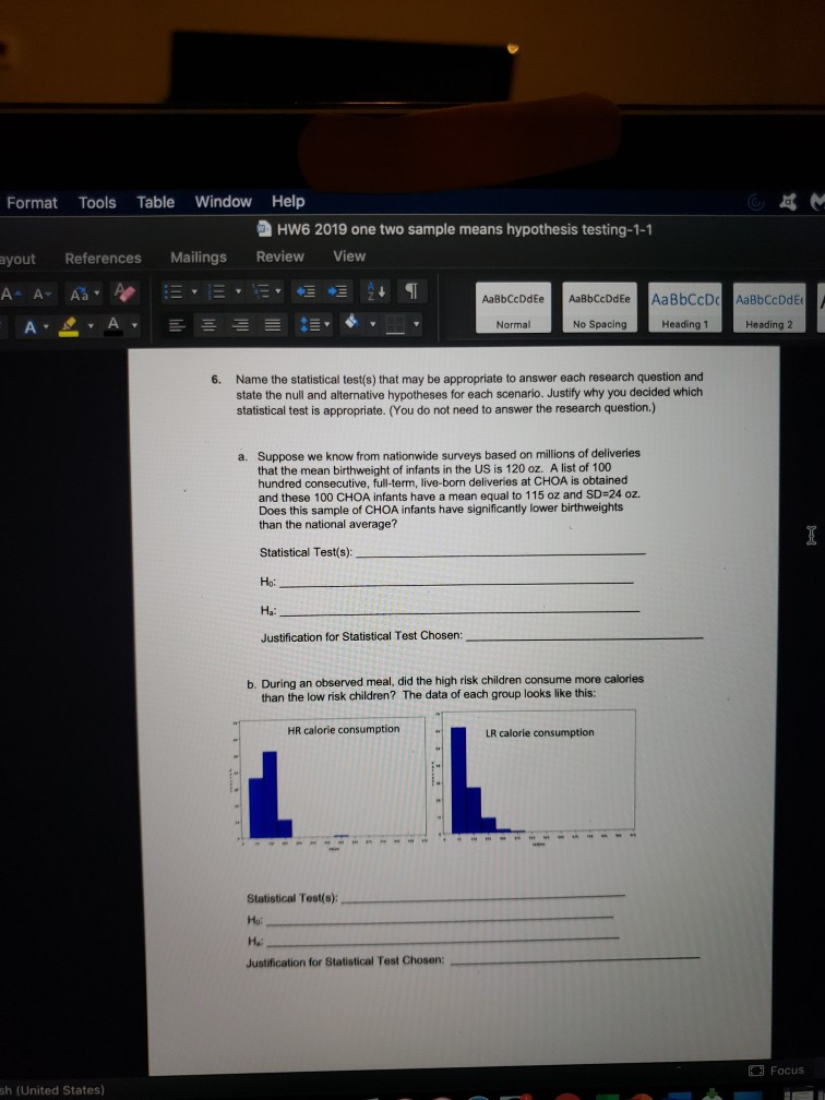 Solved Format Tools Table Window Help HW6 2019 one two | Chegg.com