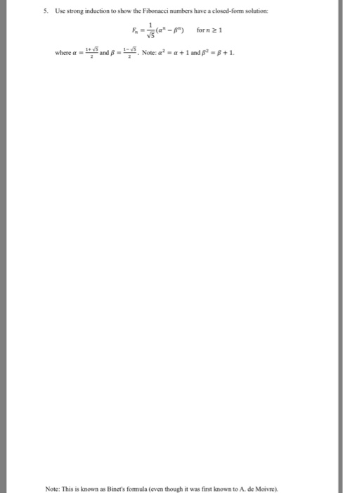 Solved 5. Use strong induction to show the Fibonacci numbers | Chegg.com