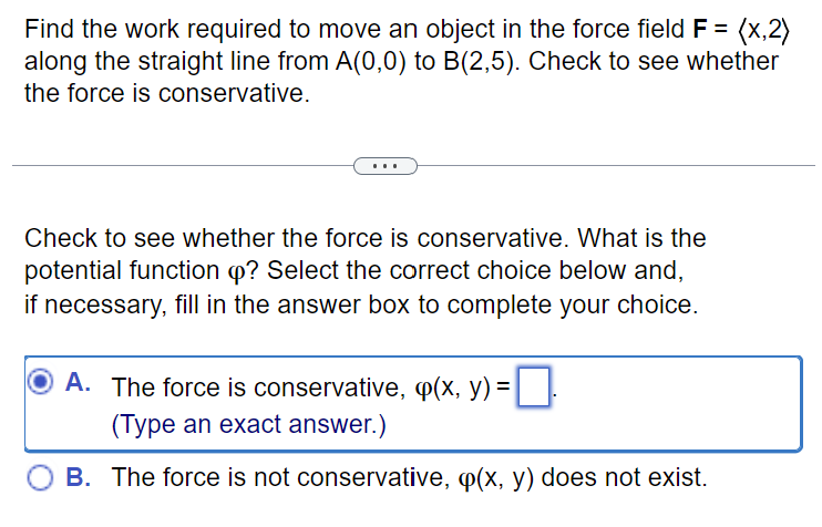 Solved Find the work required to move an object in the force | Chegg.com