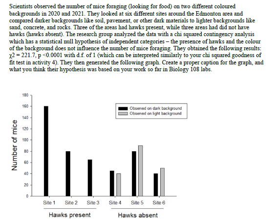 Scientists observed the number of mice foraging | Chegg.com
