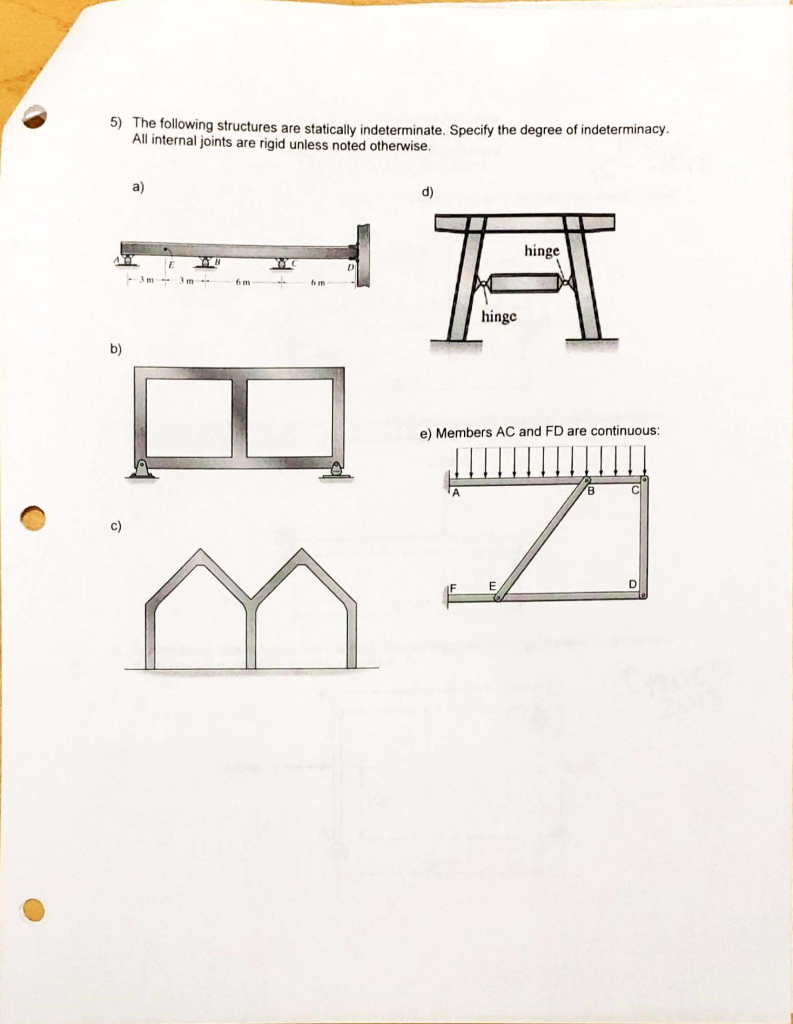 Solved 5) The following structures are statically | Chegg.com