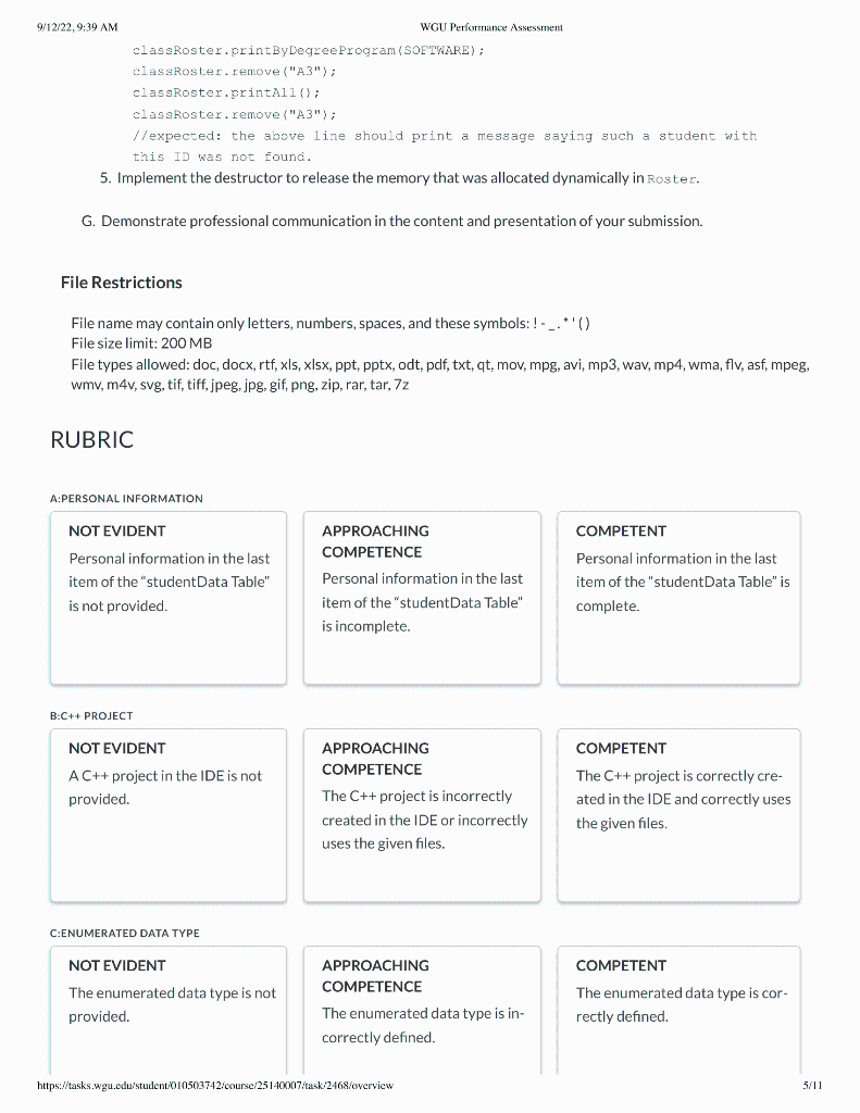 Solved I'm working on a C++ project and my code is compiling | Chegg.com