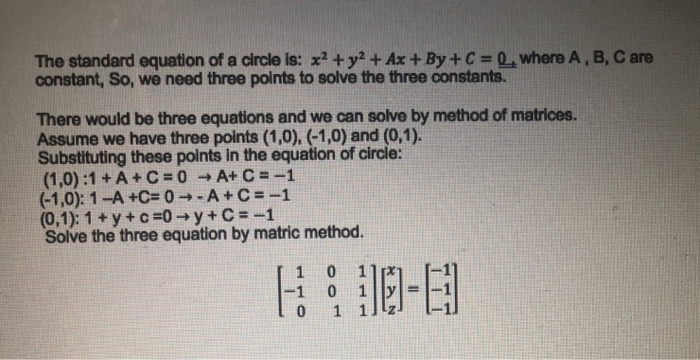 Solved How can I complete this matrix to get the equation of | Chegg.com