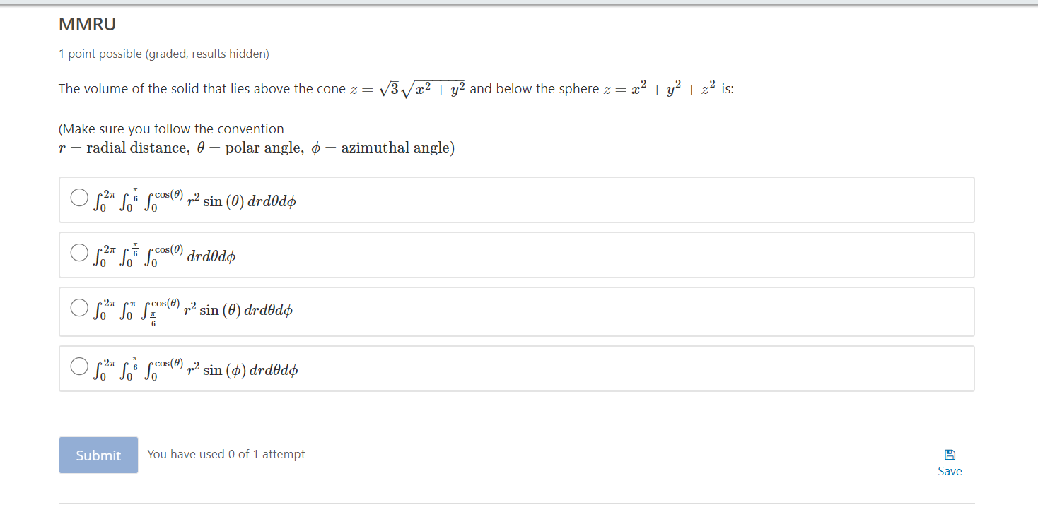 Solved MMRU 1 point possible (graded, results hidden) The | Chegg.com