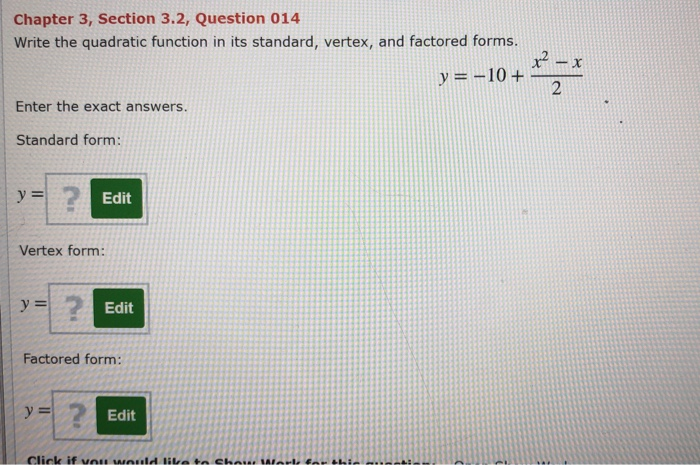 Solved Chapter 3, Section 3.2, Question 014 Write the | Chegg.com