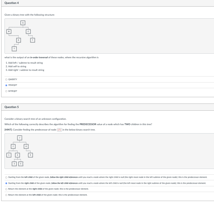 Solved Given a binary tree with the following structure: | Chegg.com