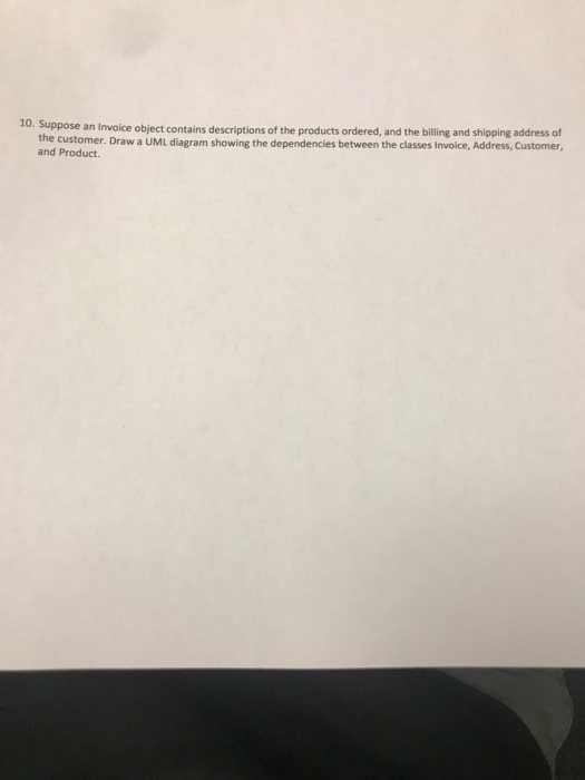 Solved ppose an Invoice object contains descriptions of the | Chegg.com