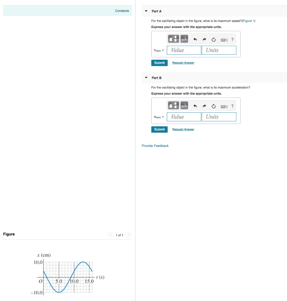 Solved Part A For the oscillating object in the figure, | Chegg.com