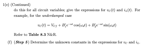 Solved Summary of Procedure for Solving RLC Circuits: Step 1 | Chegg.com