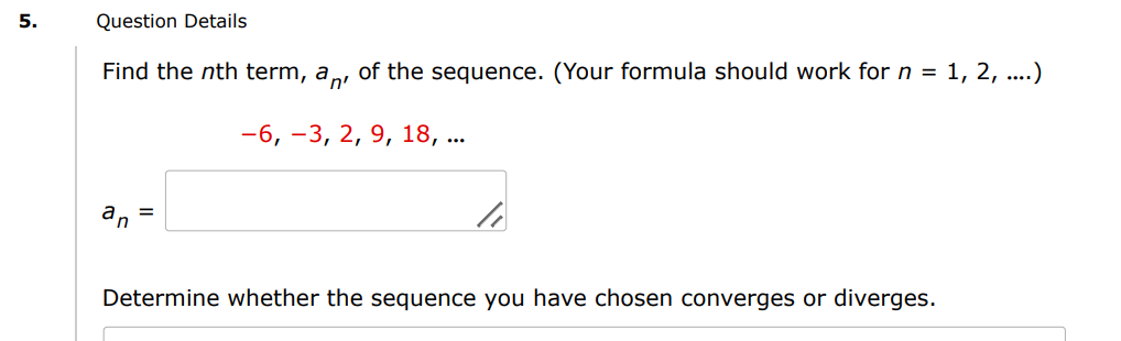 Solved Find the nth term, an′ of the sequence. (Your formula | Chegg.com