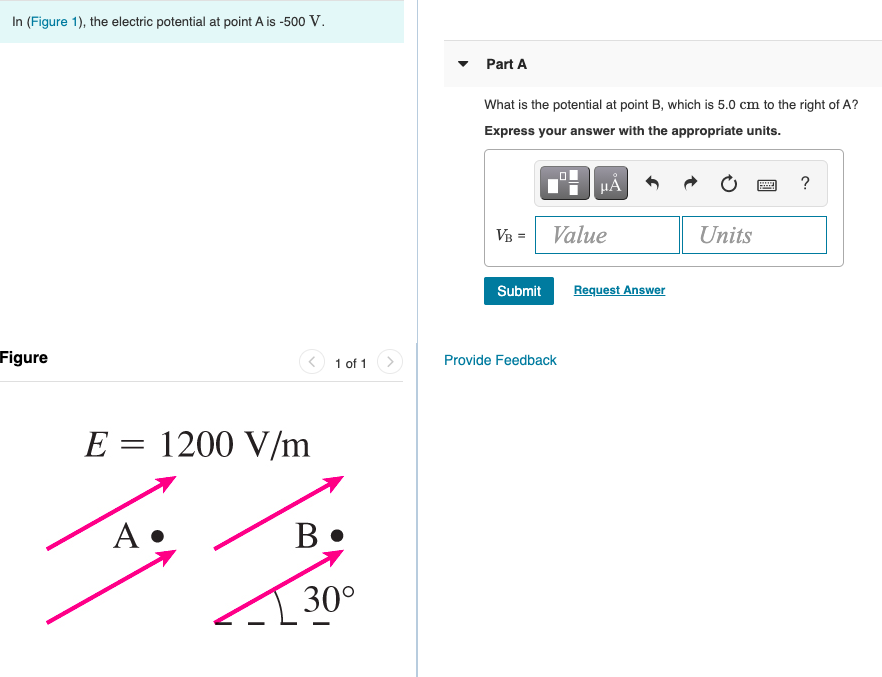 Solved In (Figure 1), the electric potential at point Ais - | Chegg.com