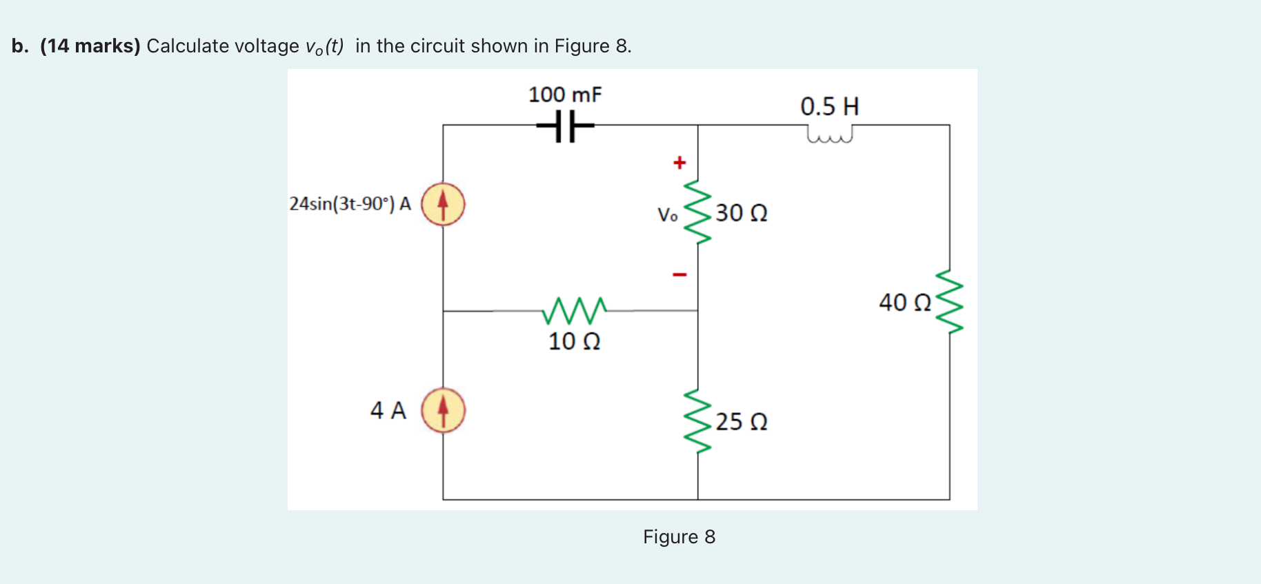 Solved b. (14 marks) Calculate voltage vo(t) in the circuit | Chegg.com