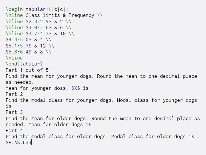 Solved \begin{tabular}{|cc|} \hline Class limits & Frequency | Chegg.com