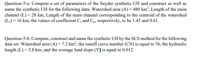 Solved Question-5-a: Compute a set of parameters of the | Chegg.com