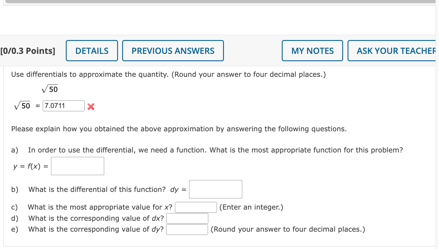 Solved Use differentials to approximate the quantity. (Round | Chegg.com