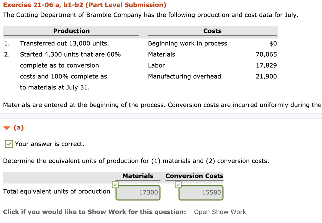 Solved Exercise 21-06 a, b1-b2 (Part Level Submission) The | Chegg.com