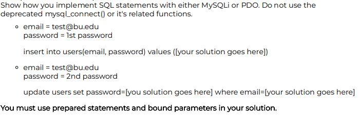 Solved Show how you implement SQL statements with either | Chegg.com