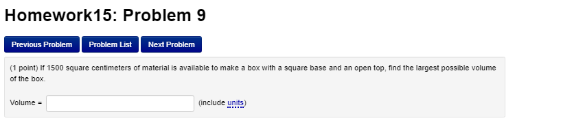 Solved Homework15 Problem 9 Previous Problem Problem List