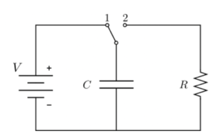 Solved Capacitor Discharging: Consider the circuit below | Chegg.com