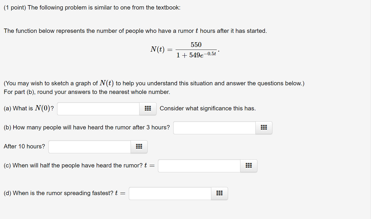 Solved (1 point) The following problem is similar to one | Chegg.com