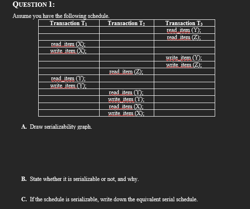 Solved QUESTION 1:Assume you have the following | Chegg.com