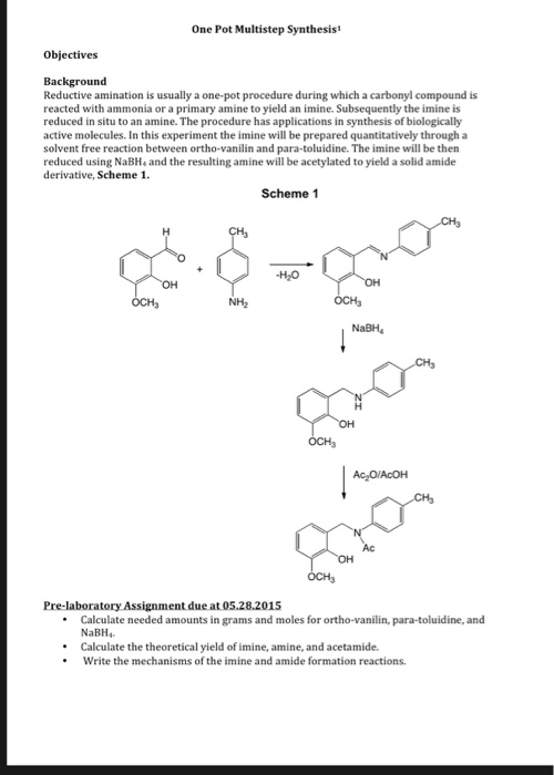 Solved One Pot Multistep Synthesis Objectives Background | Chegg.com