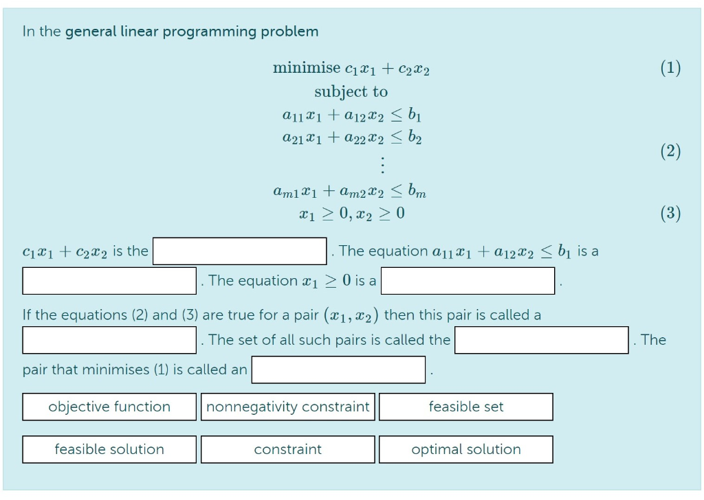 Solved In the general linear programming problem (1) | Chegg.com